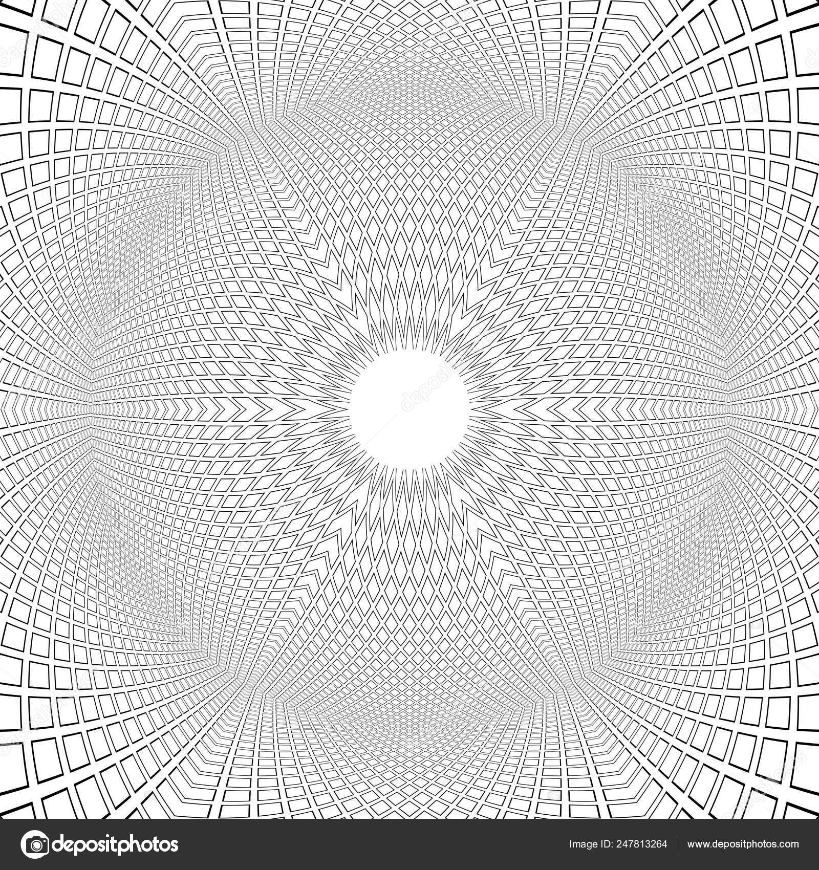 Spherical shape. 3D illusion. Convex pattern. Op art architectur Stock ...