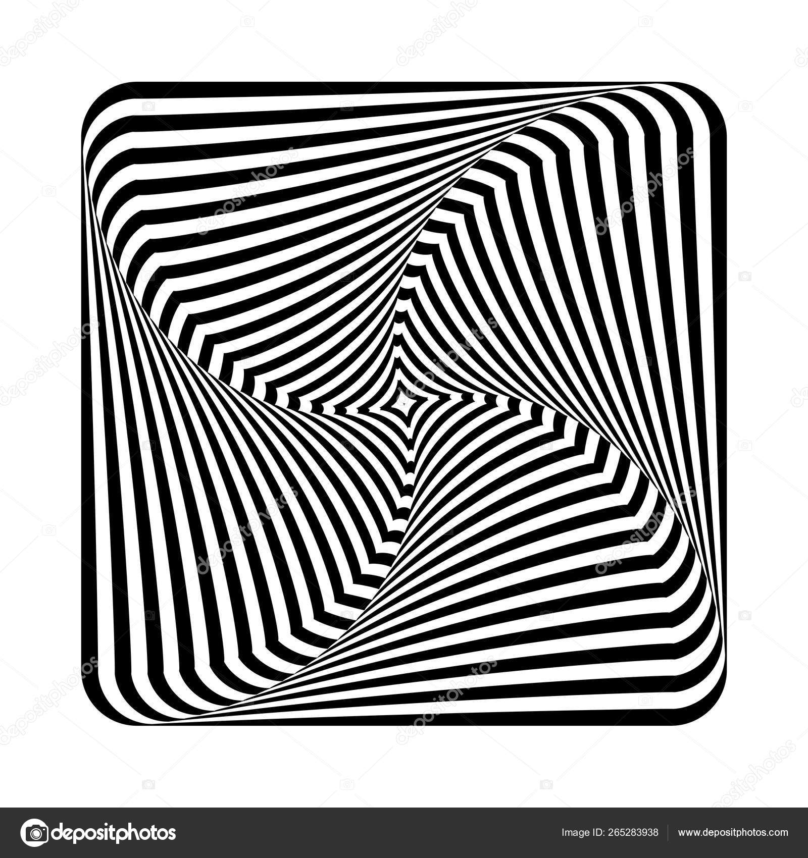 Op art geometric design element. Square 3D shape. Stock Vector by ...
