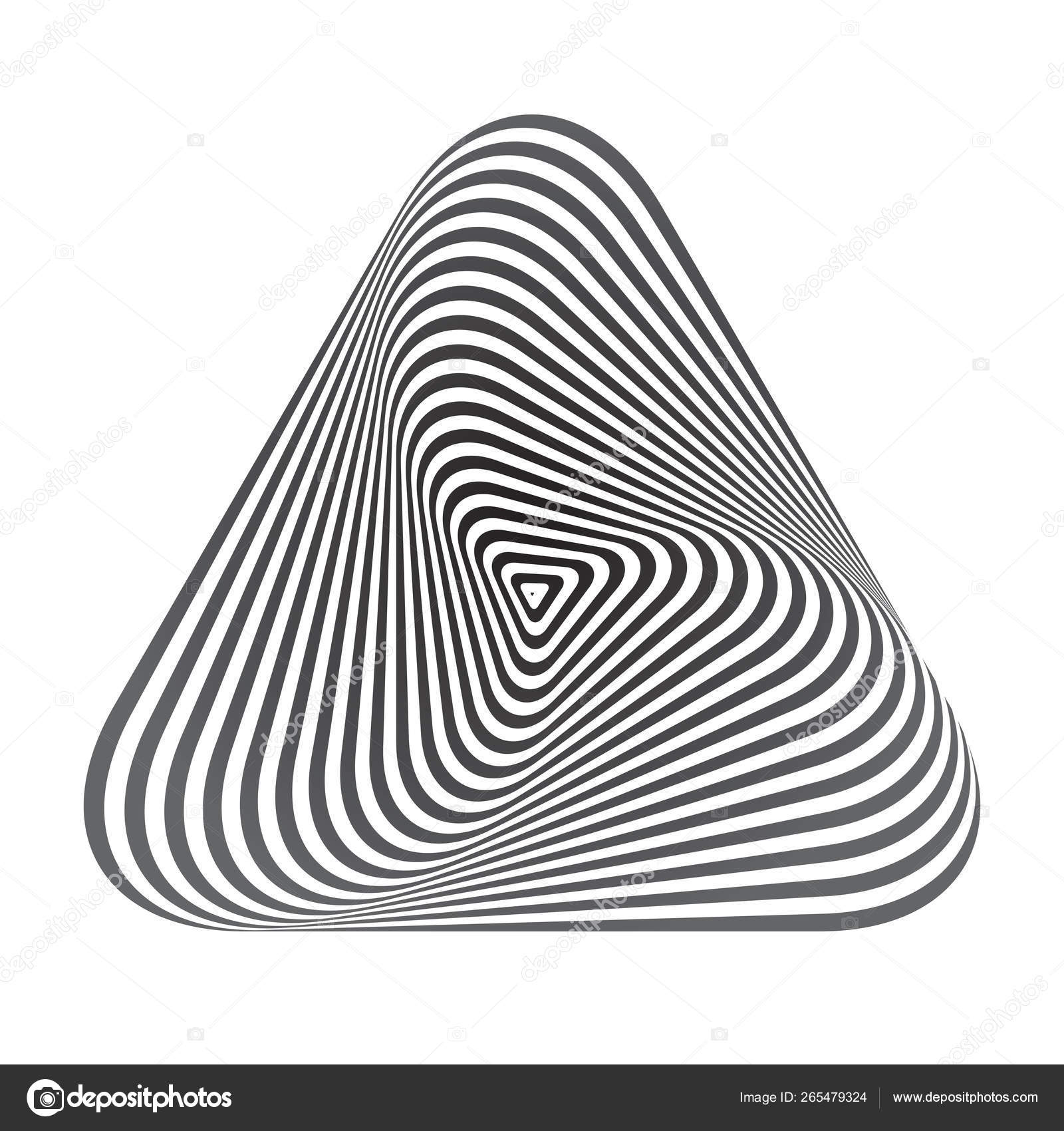 Op art geometric design element. Triangle. 3D shape. Stock Vector Image ...