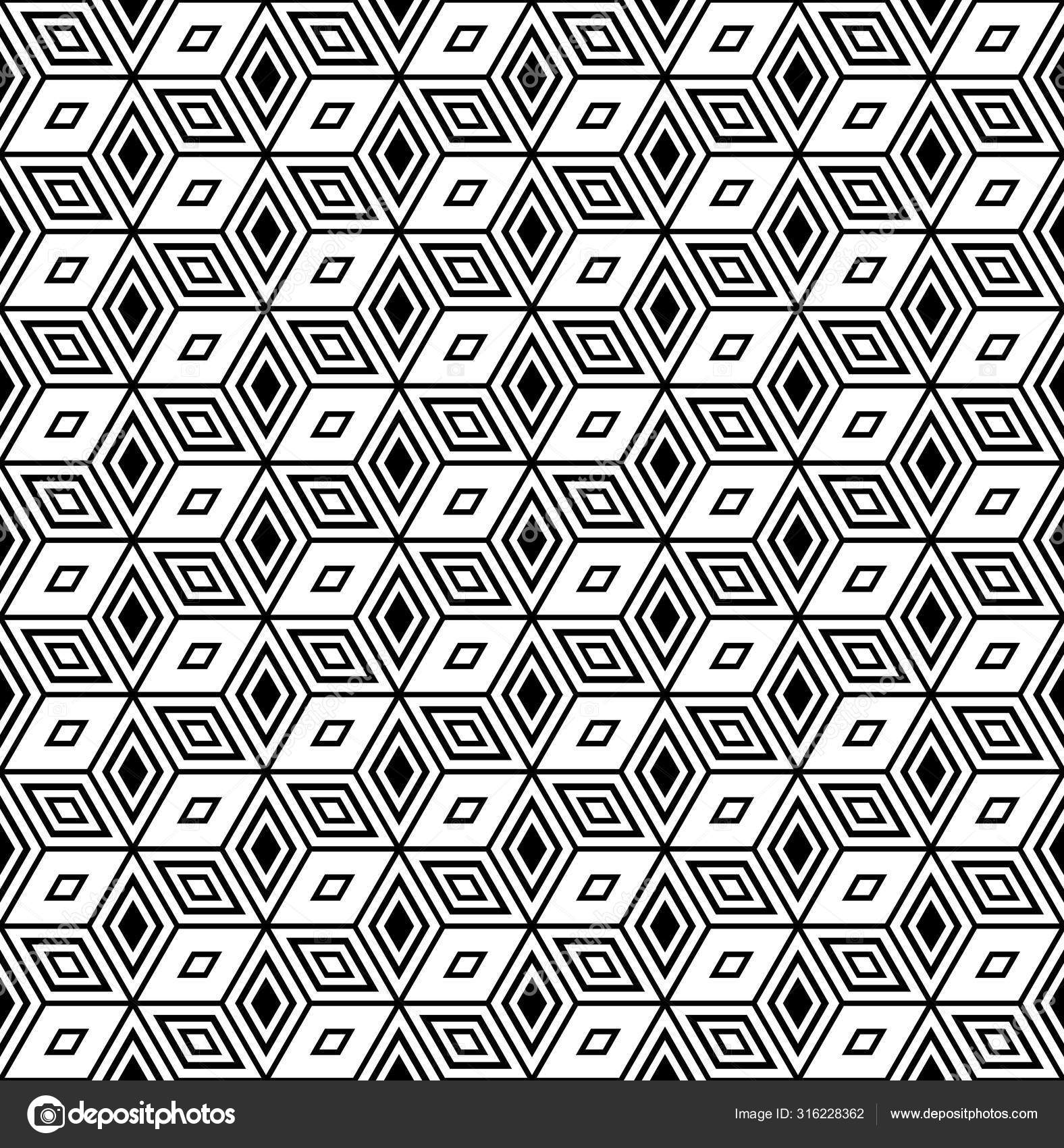 Seamless geometric op art pattern. 3D illusion. Stock Vector Image by ...