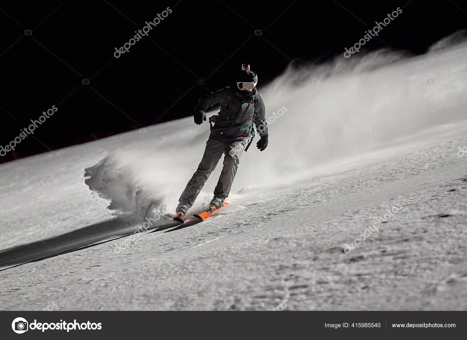 Night Snowboarding Photography