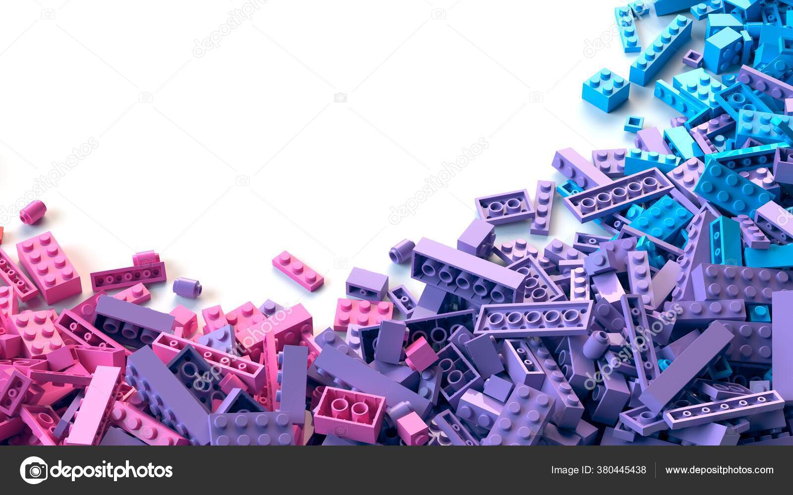 Colorful toy bricks scattered on white background – Stock Editorial ...