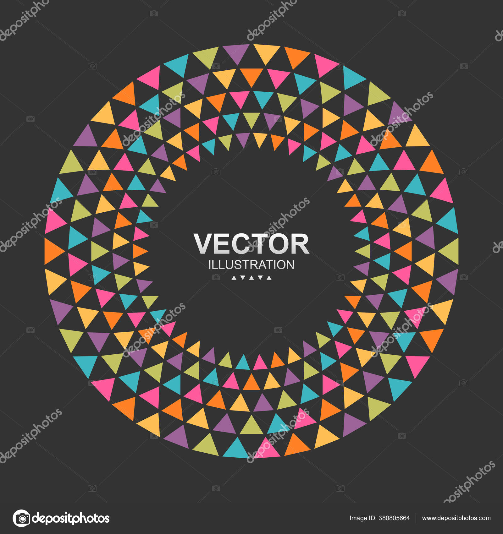 Colorful triangles circle frame border Stock Vector Image by ©3d_kot ...