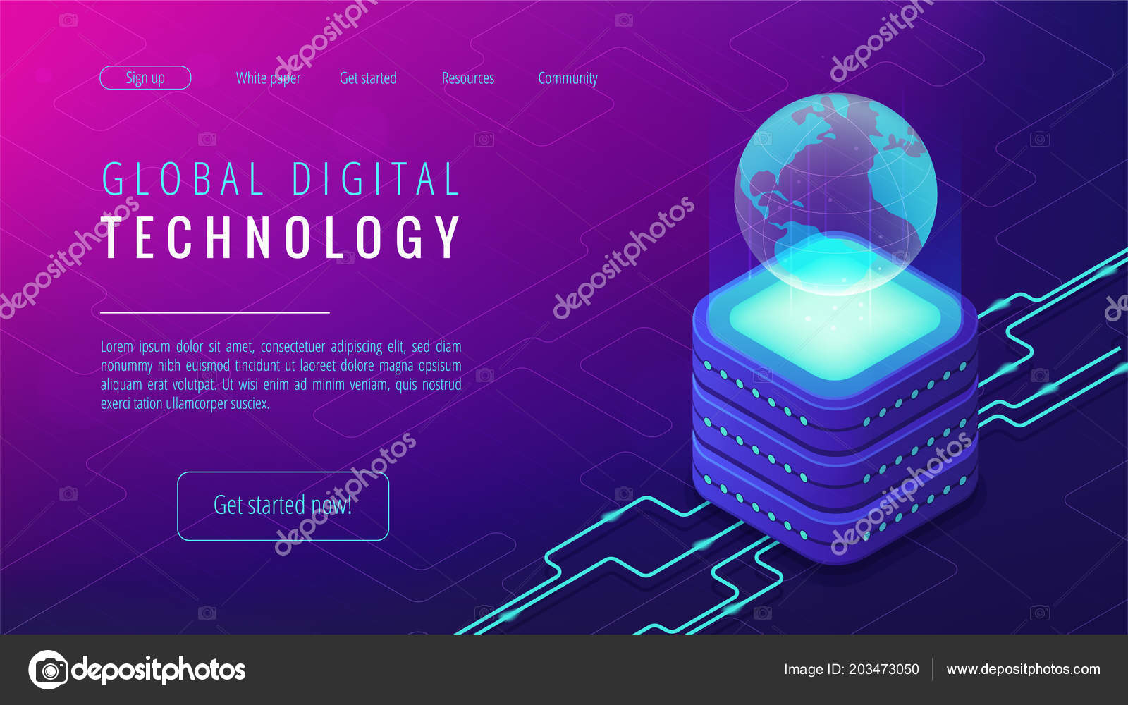 Isometric global digital technology landing page concept. Stock Vector by ©VisualGeneration ...