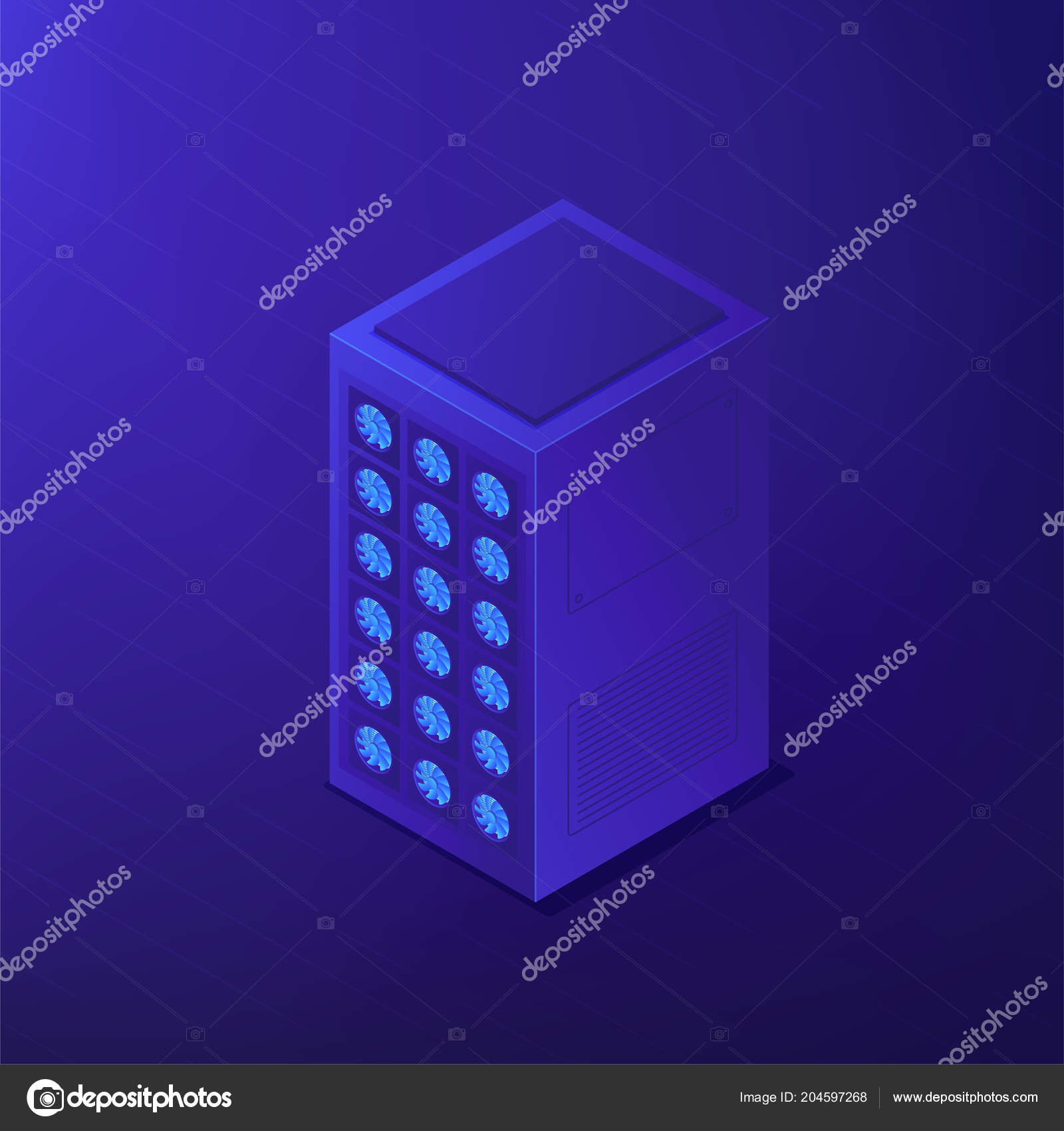 Isometric data center. Vector 3d illustration. Stock Vector Image by ...