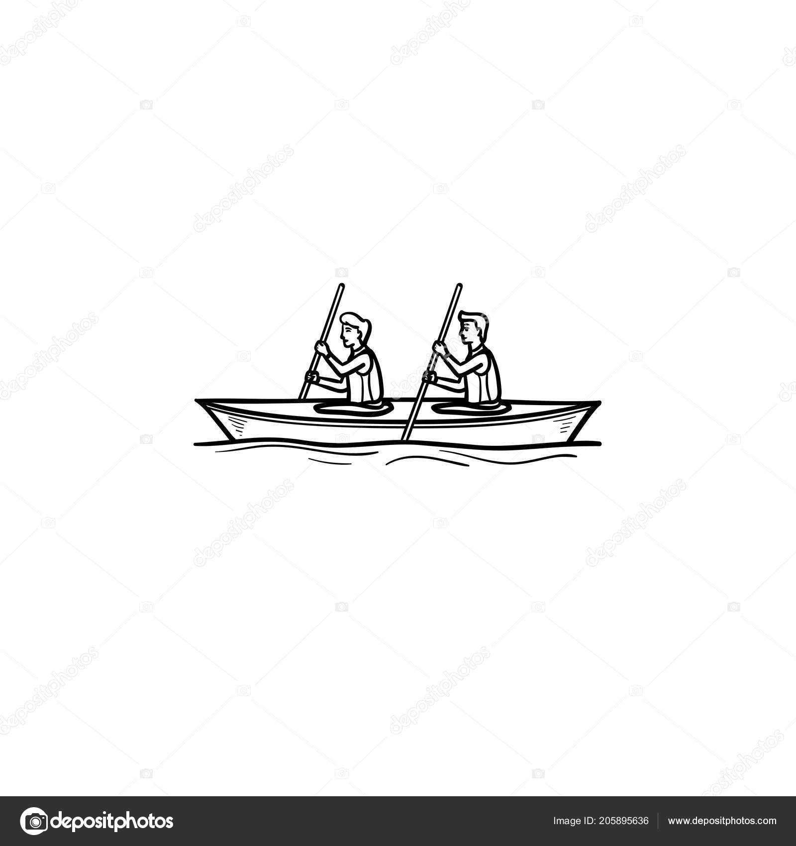 Water sport, canoe hand drawn outline doodle icon. Stock Vector Image ...