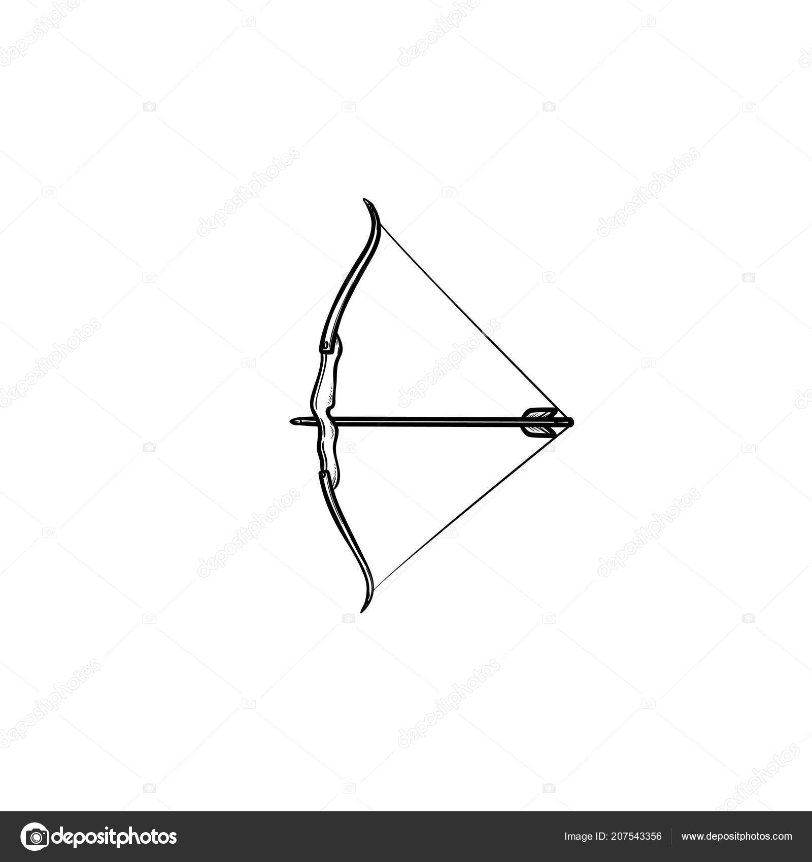 Bow and arrow hand drawn outline doodle icon. Stock Vector by ...