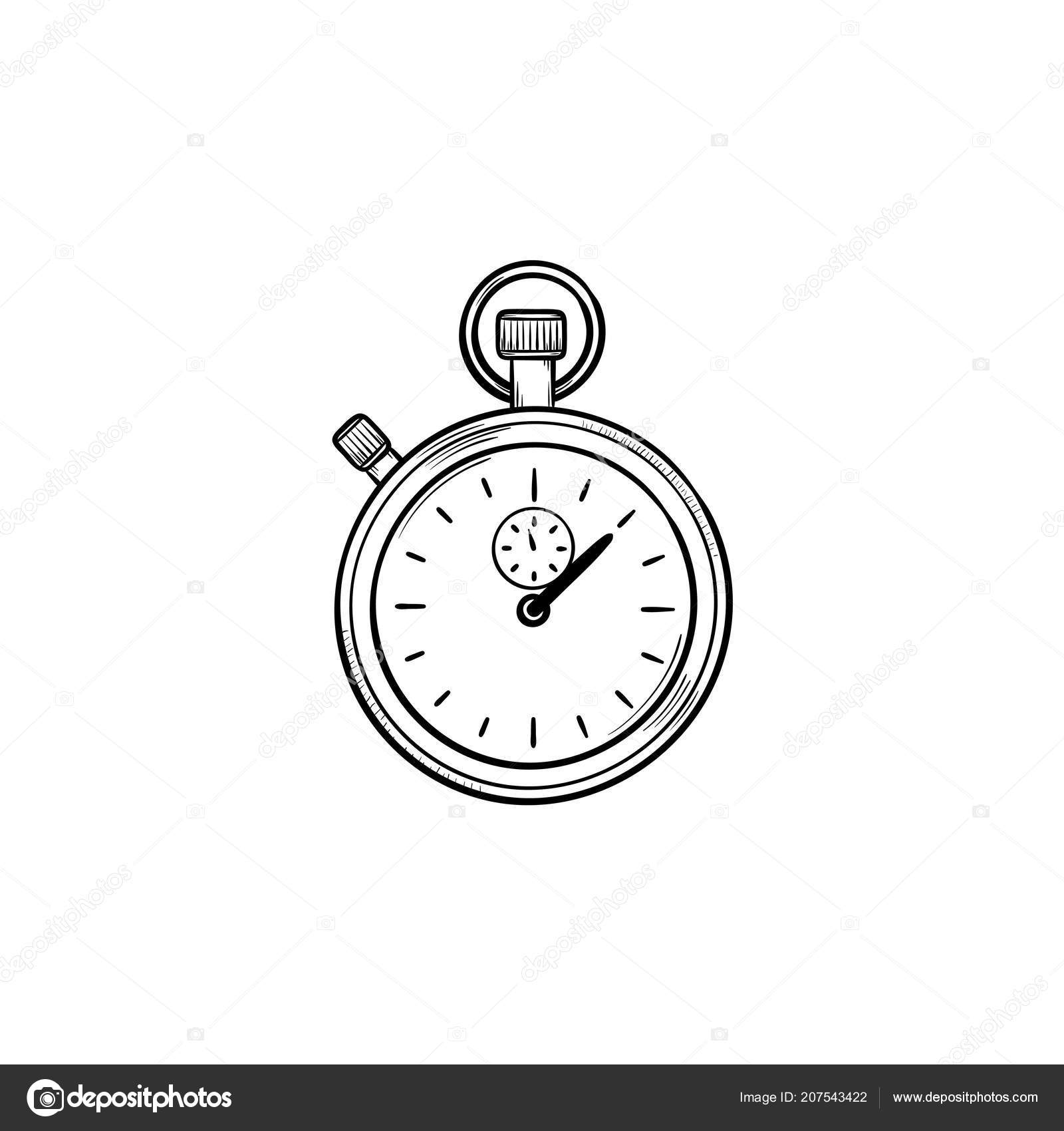 Stopwatch hand drawn outline doodle icon. Stock Vector Image by ...