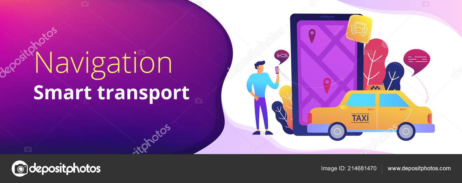 City navigation apps, smart city header banner. Stock Vector by ...