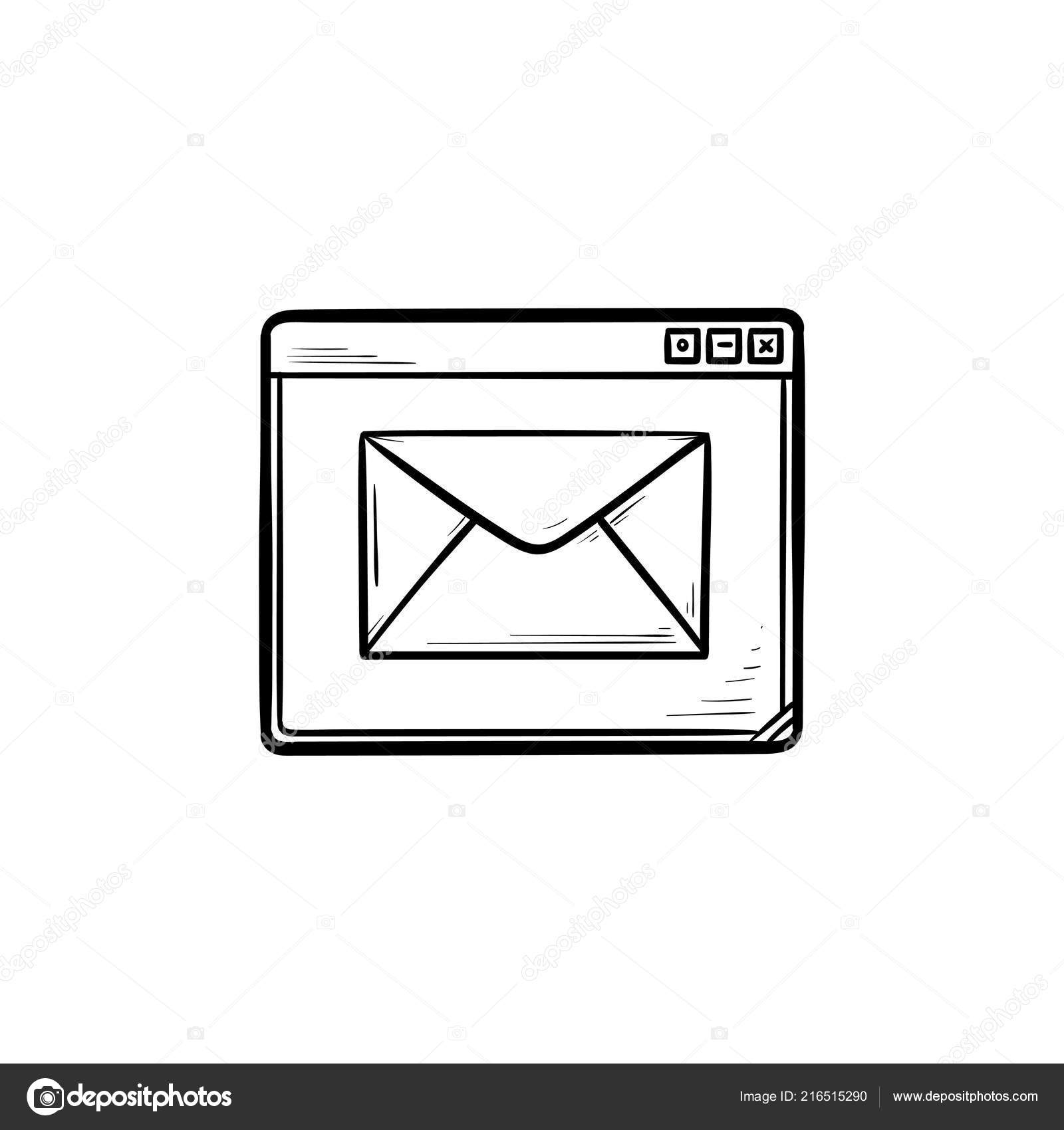 Browser message hand drawn outline doodle icon. Stock Vector by ...