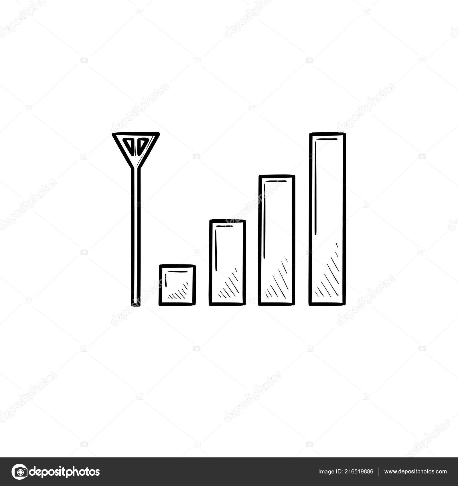 Mobile phone signal bars hand drawn outline doodle icon. Stock Vector ...