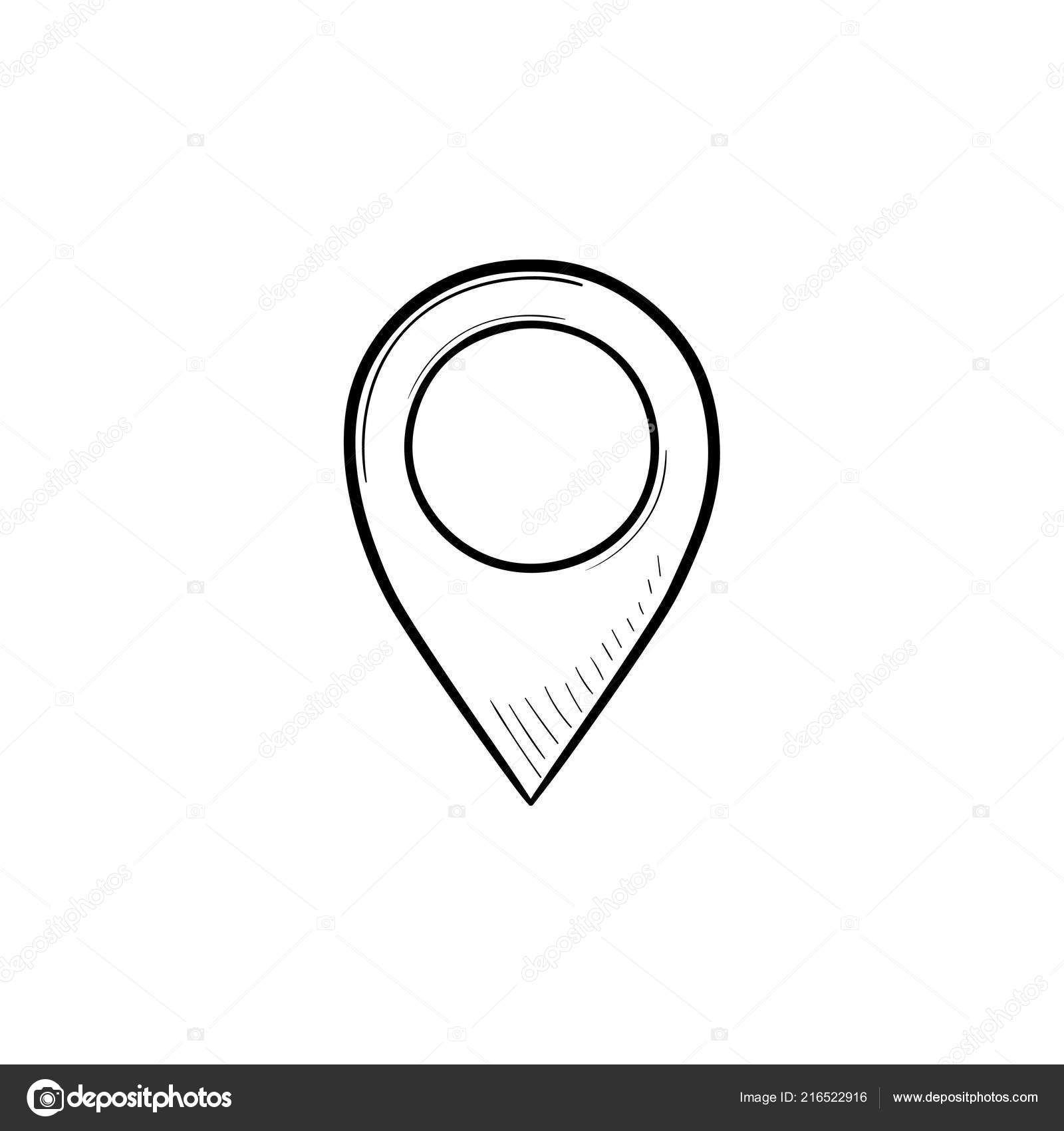 Location pin hand drawn outline doodle icon. Stock Vector Image by ...