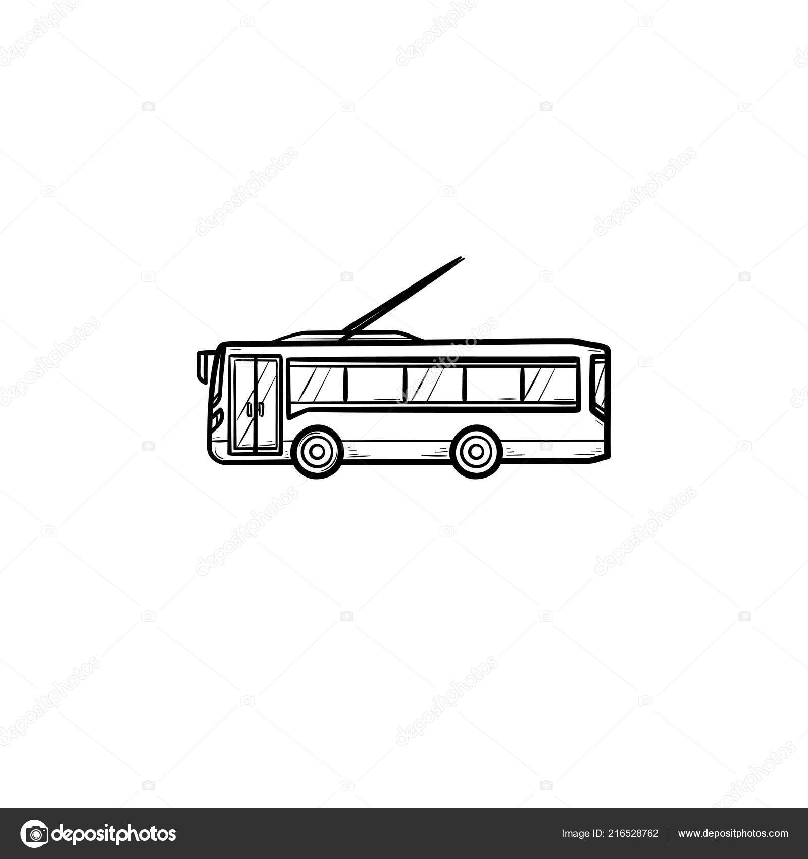 Trolleybus hand drawn outline doodle icon. Stock Vector by ©VisualGeneration 216528762