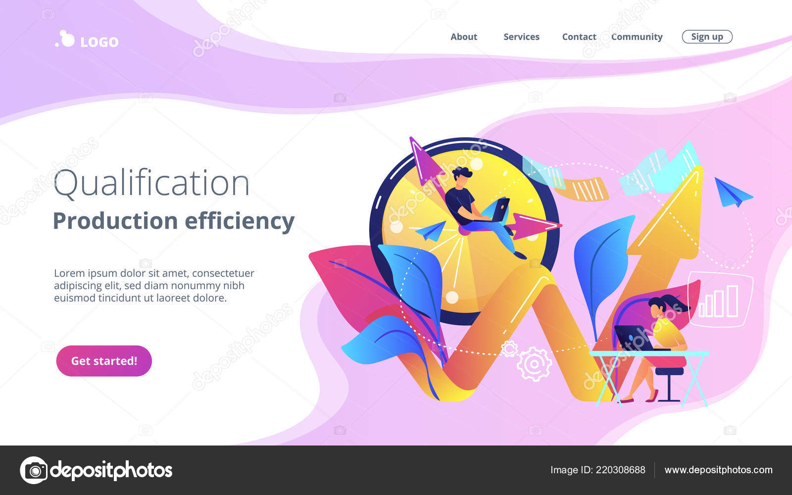 Productivity concept landing page. Stock Vector by ©VisualGeneration ...