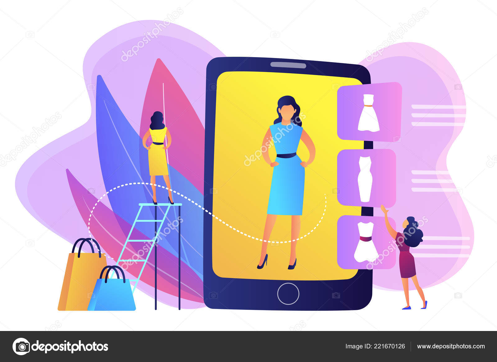 Virtual fitting room concept vector illustration. Stock Vector Image by ...