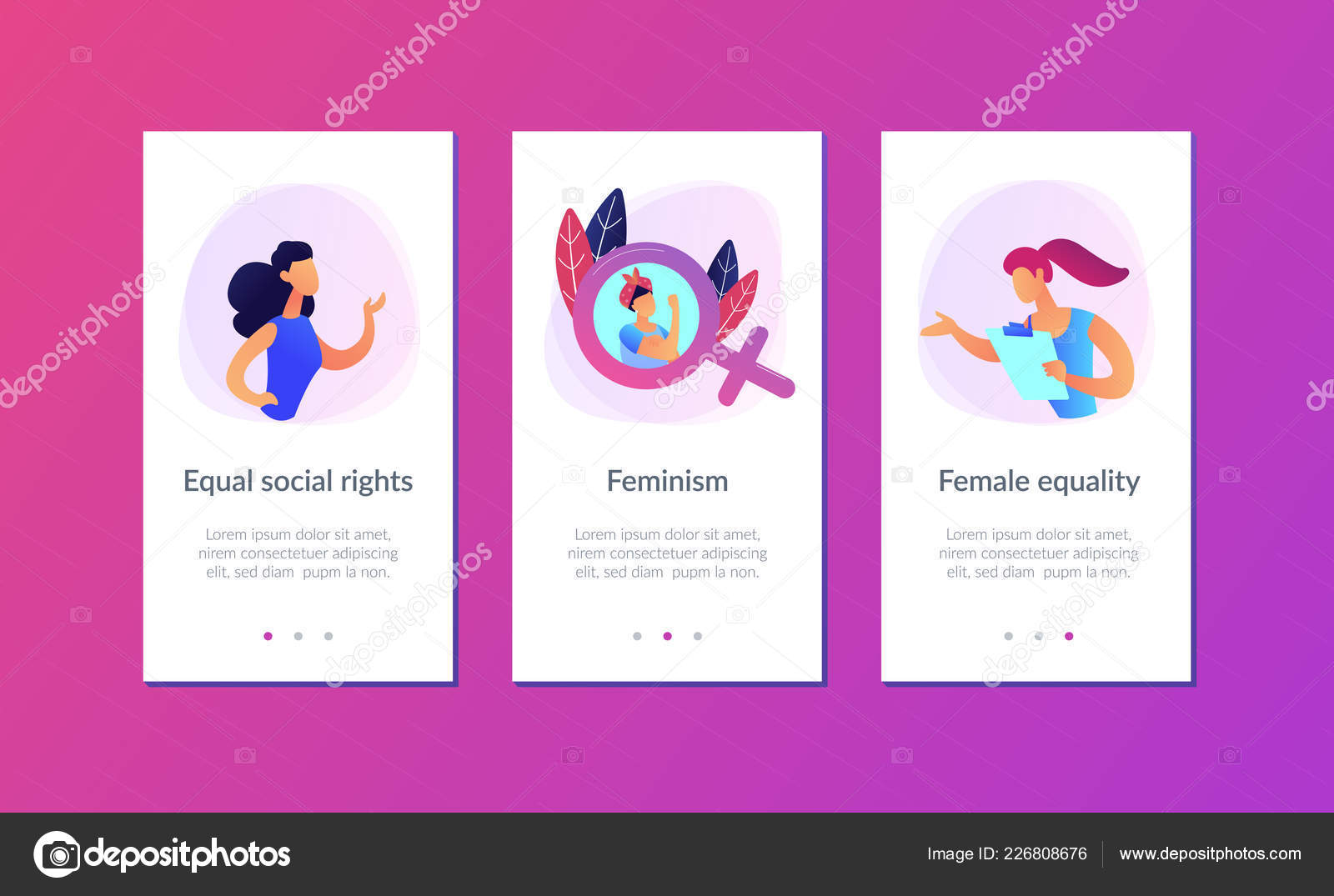 Feminism app interface template. Stock Vector by ©VisualGeneration ...