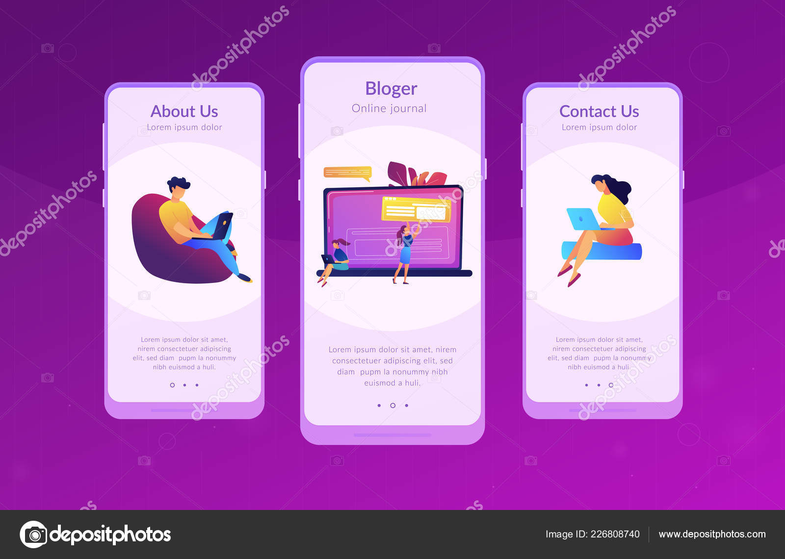 Bloging app interface template. Stock Vector Image by ©VisualGeneration ...