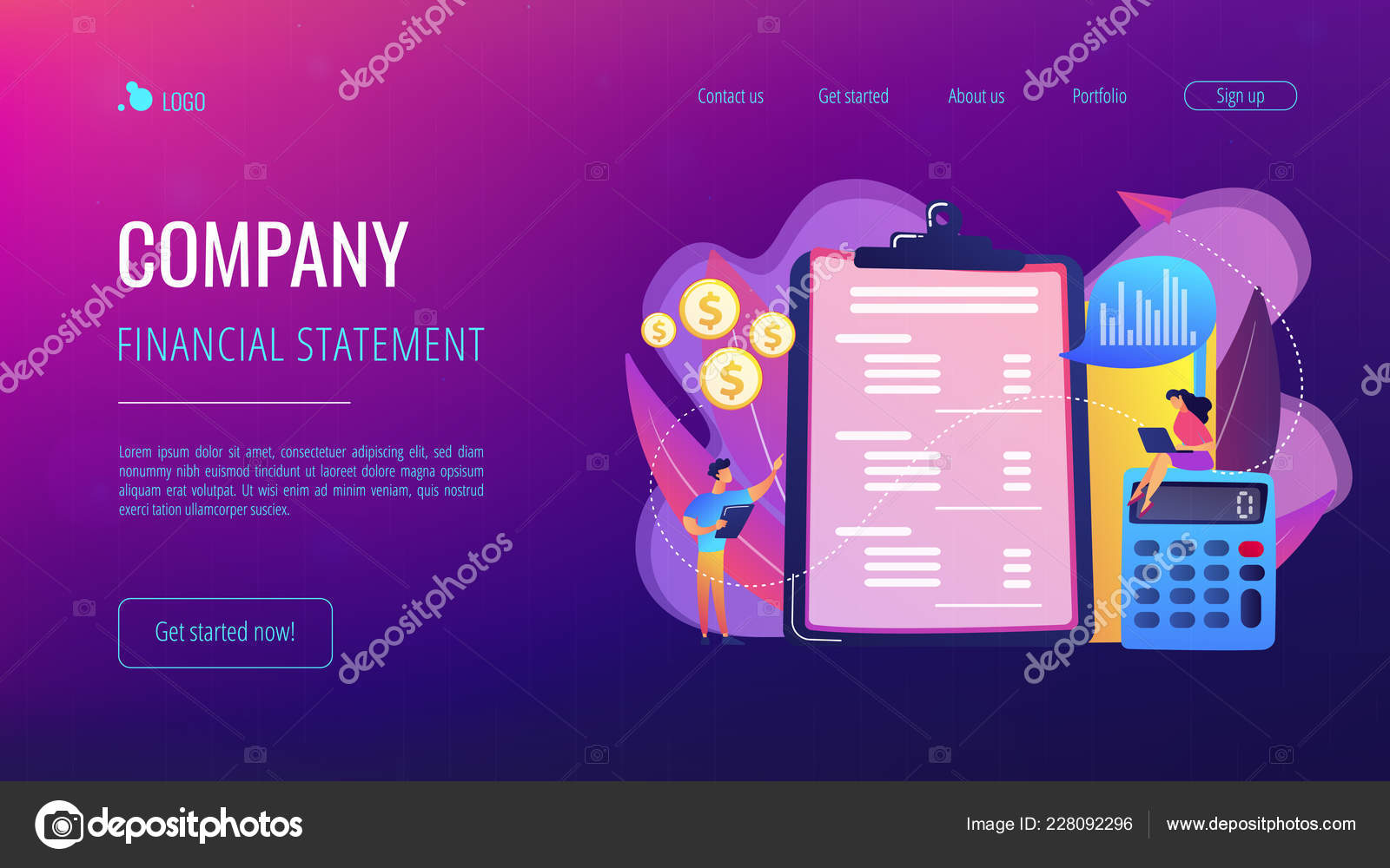 Income statement concept landing page. Stock Vector Image by ...