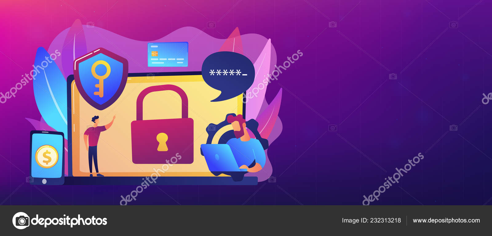 Cyber security software concept banner header. Stock Vector by ...
