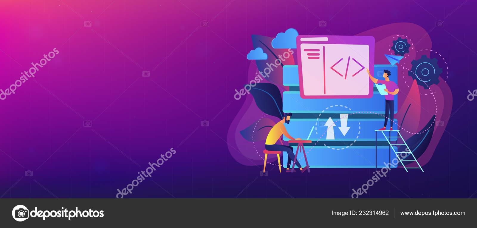 Big data developer header banner. Stock Vector Image by ...
