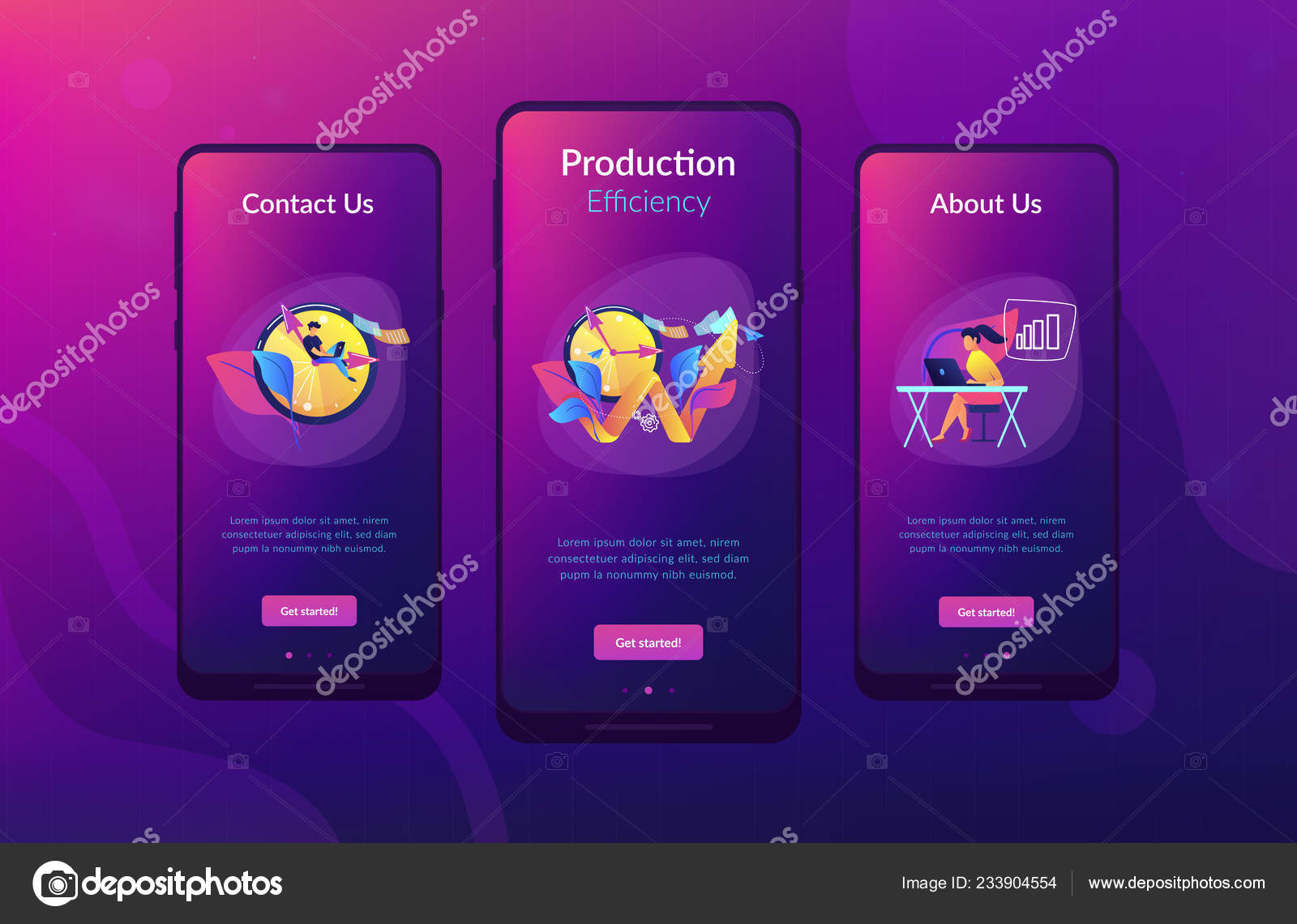 Productivity app interface template. Stock Vector Image by ...