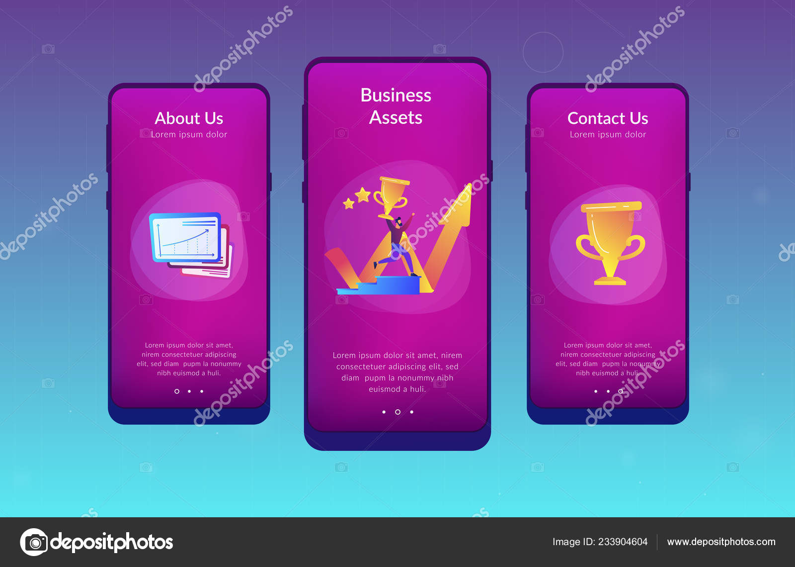 Business success app interface template. Stock Vector by ...