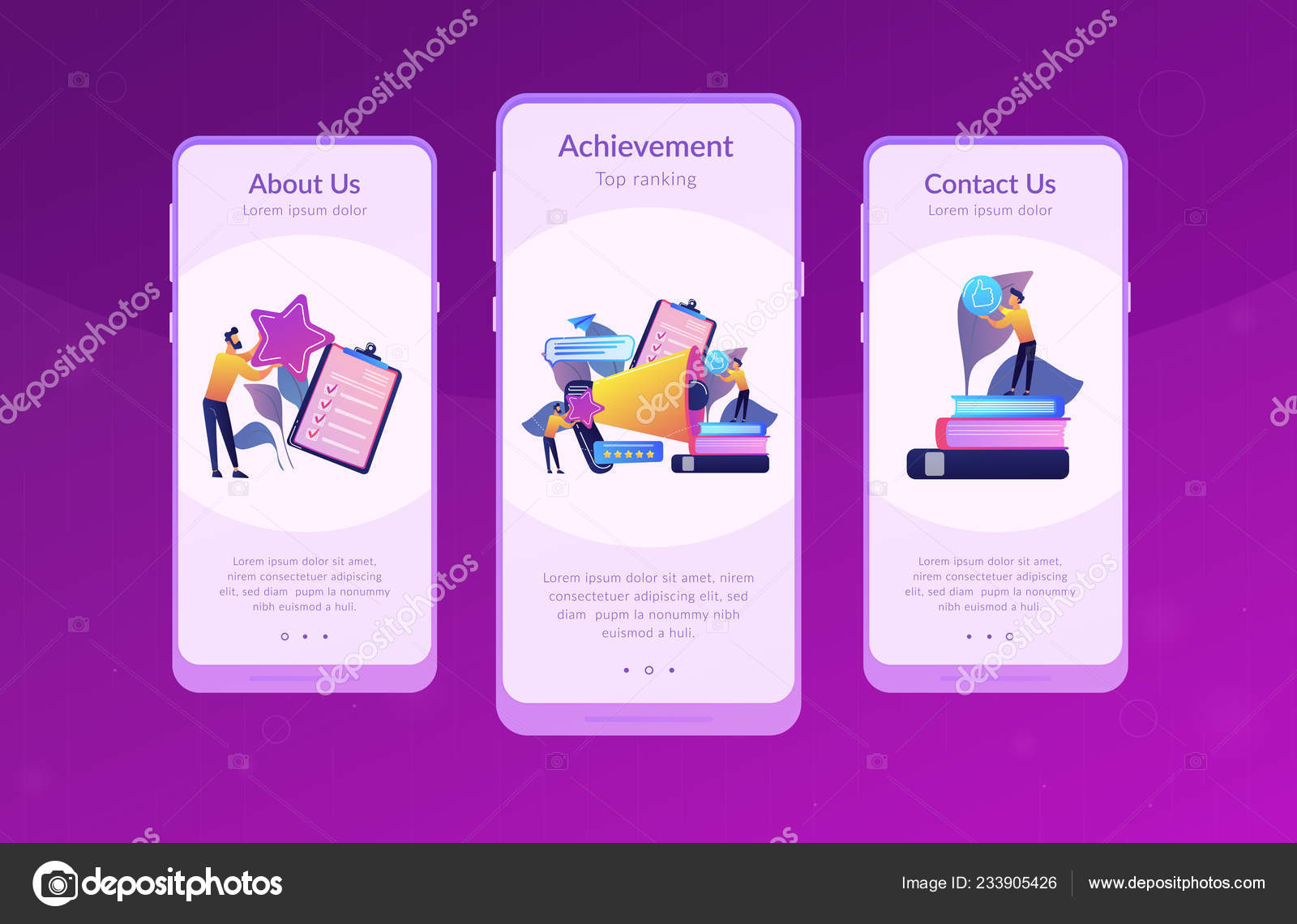 Top-ranking app interface template. Stock Vector Image by ...