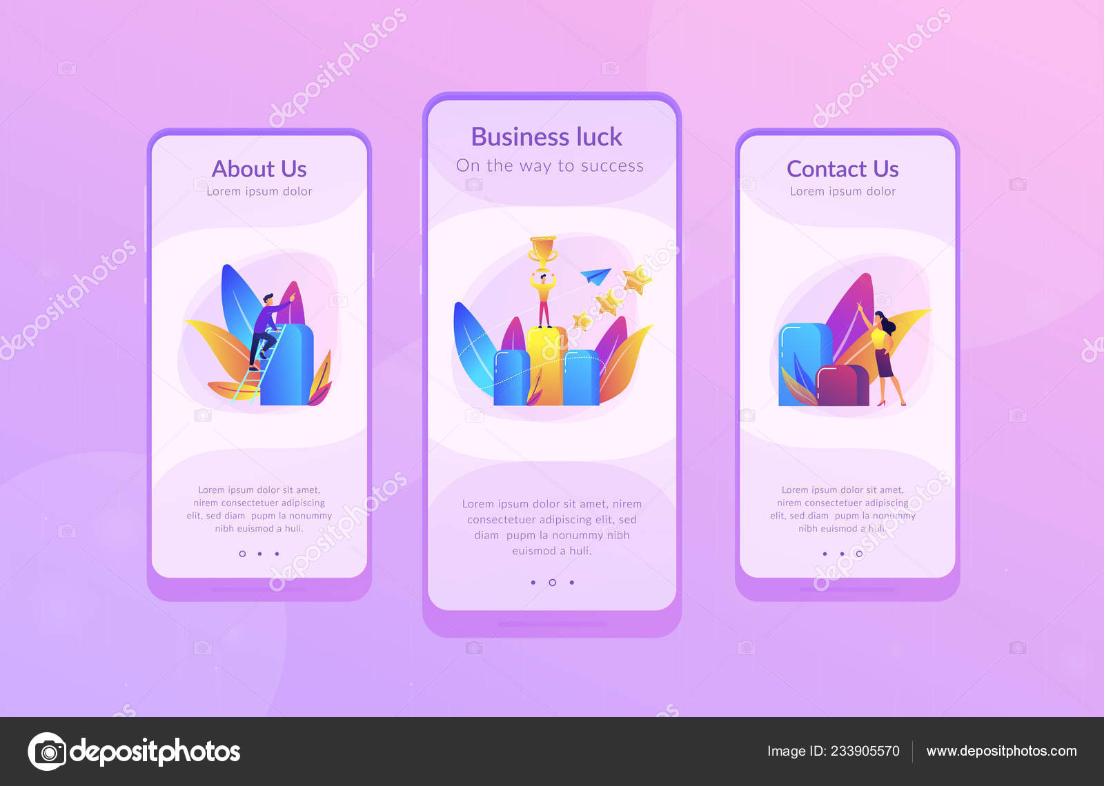 Key to success app interface template. Stock Vector Image by ...