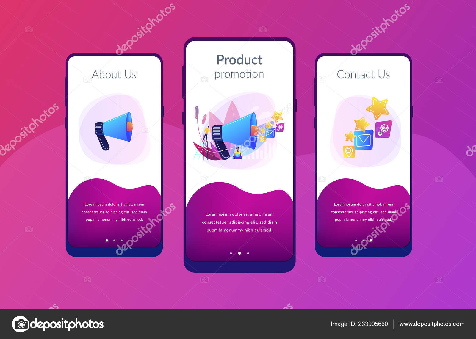 Promotion strategy app interface template. Stock Vector by ...