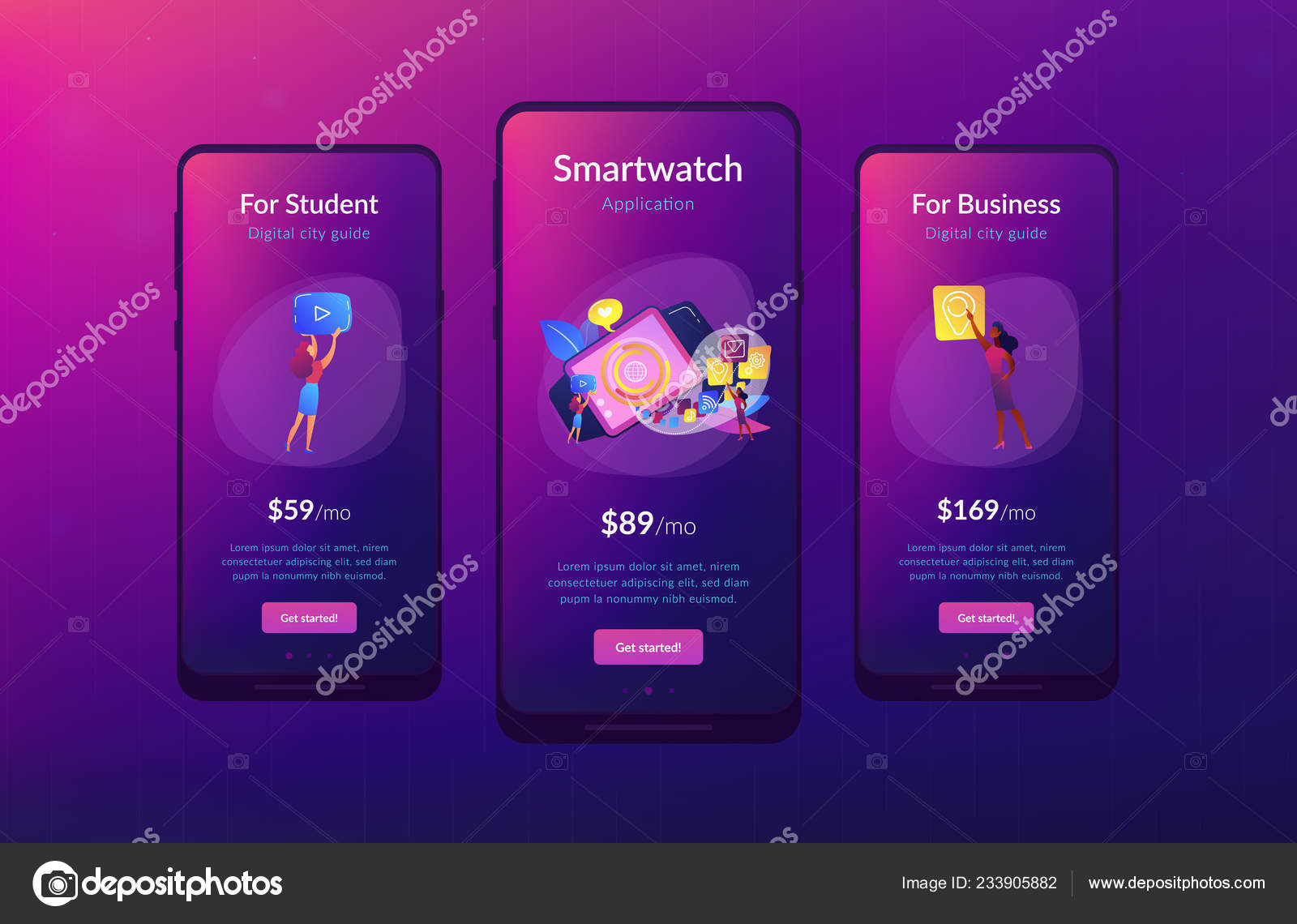 Smartwatch app app interface template. Stock Vector by ...
