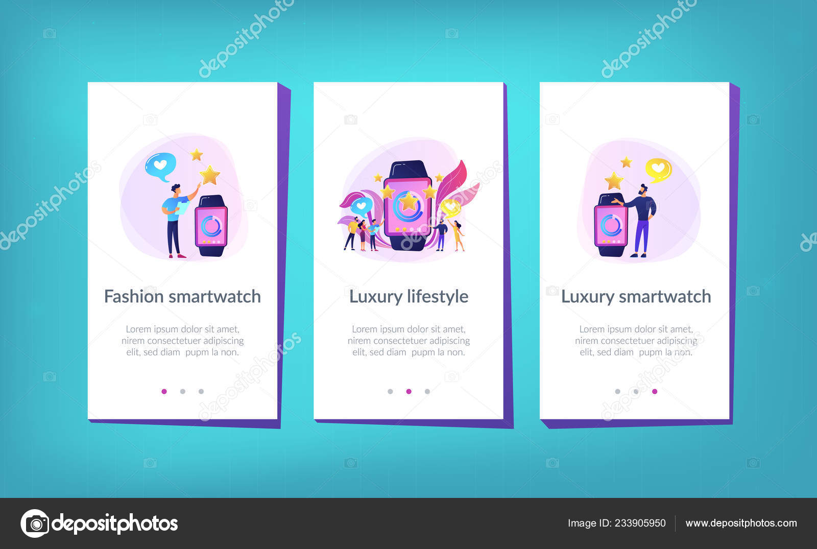 Luxury smartwatch app interface template. Stock Vector by ...