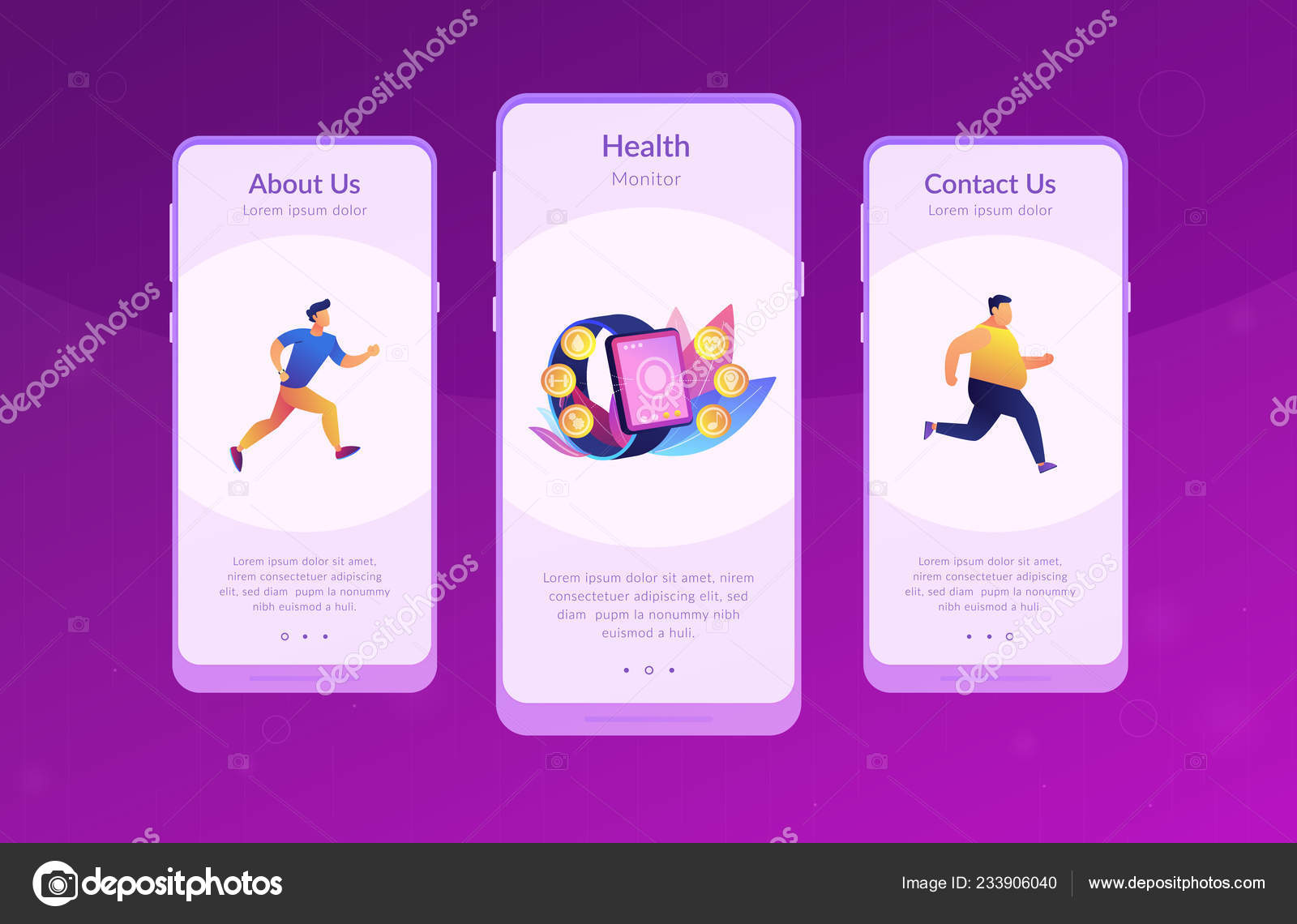 Fitness tracker app interface template. Stock Vector by ...