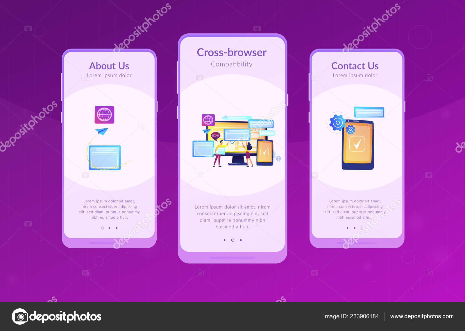 Cross-browser compatibility app interface template. Stock Vector by ...