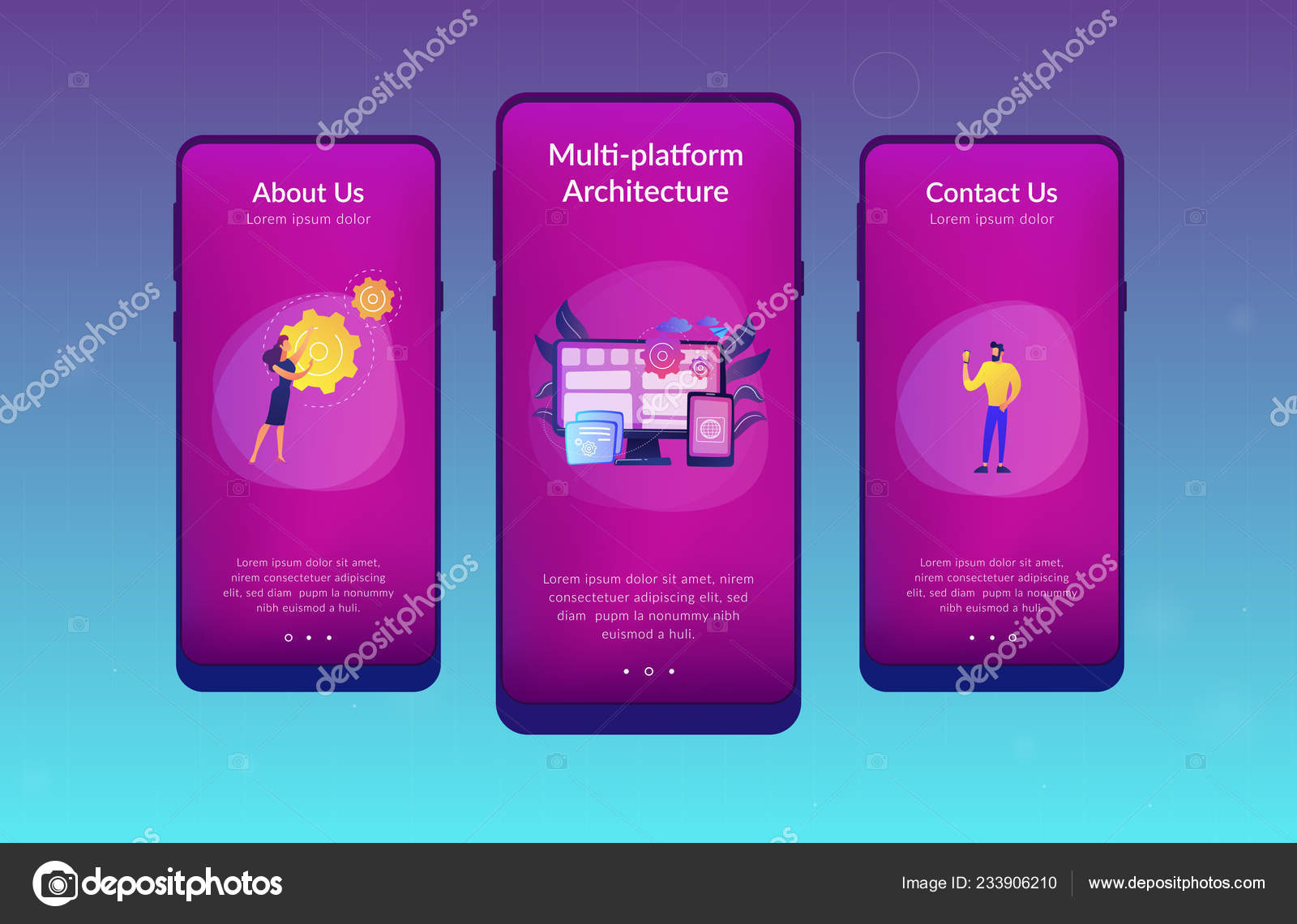 Cross-platform programming app interface template. Stock Vector by ...