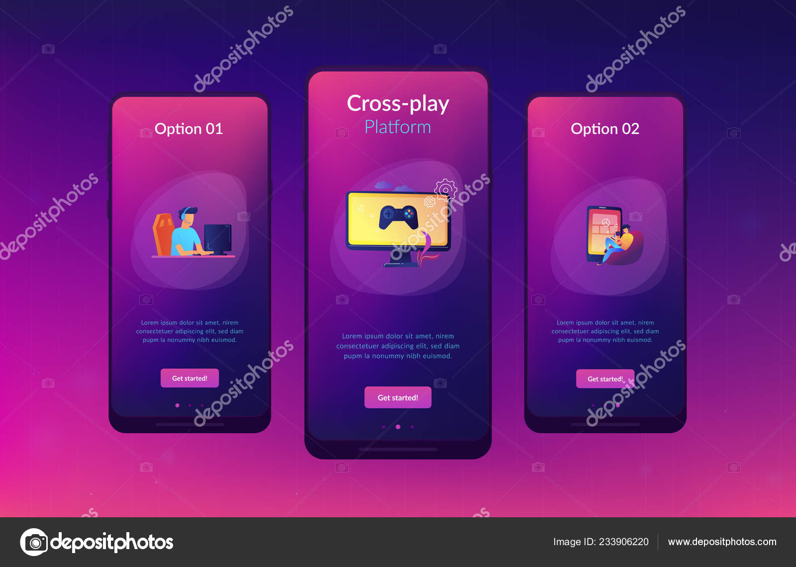 Cross-platform play app interface template. Stock Vector by ©VisualGeneration 233906220