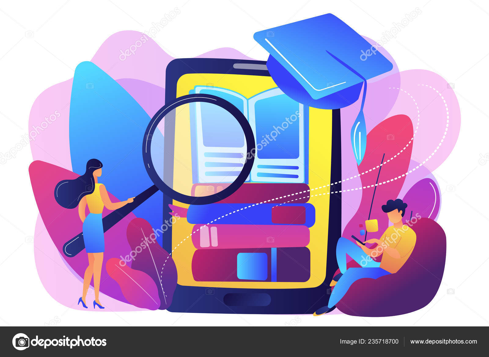 Mobile learning concept vector illustration. Stock Vector by ...