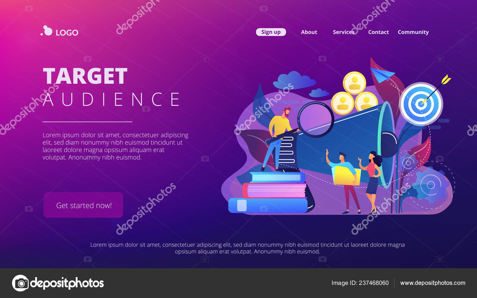Target group concept landing page. Stock Vector Image by ...