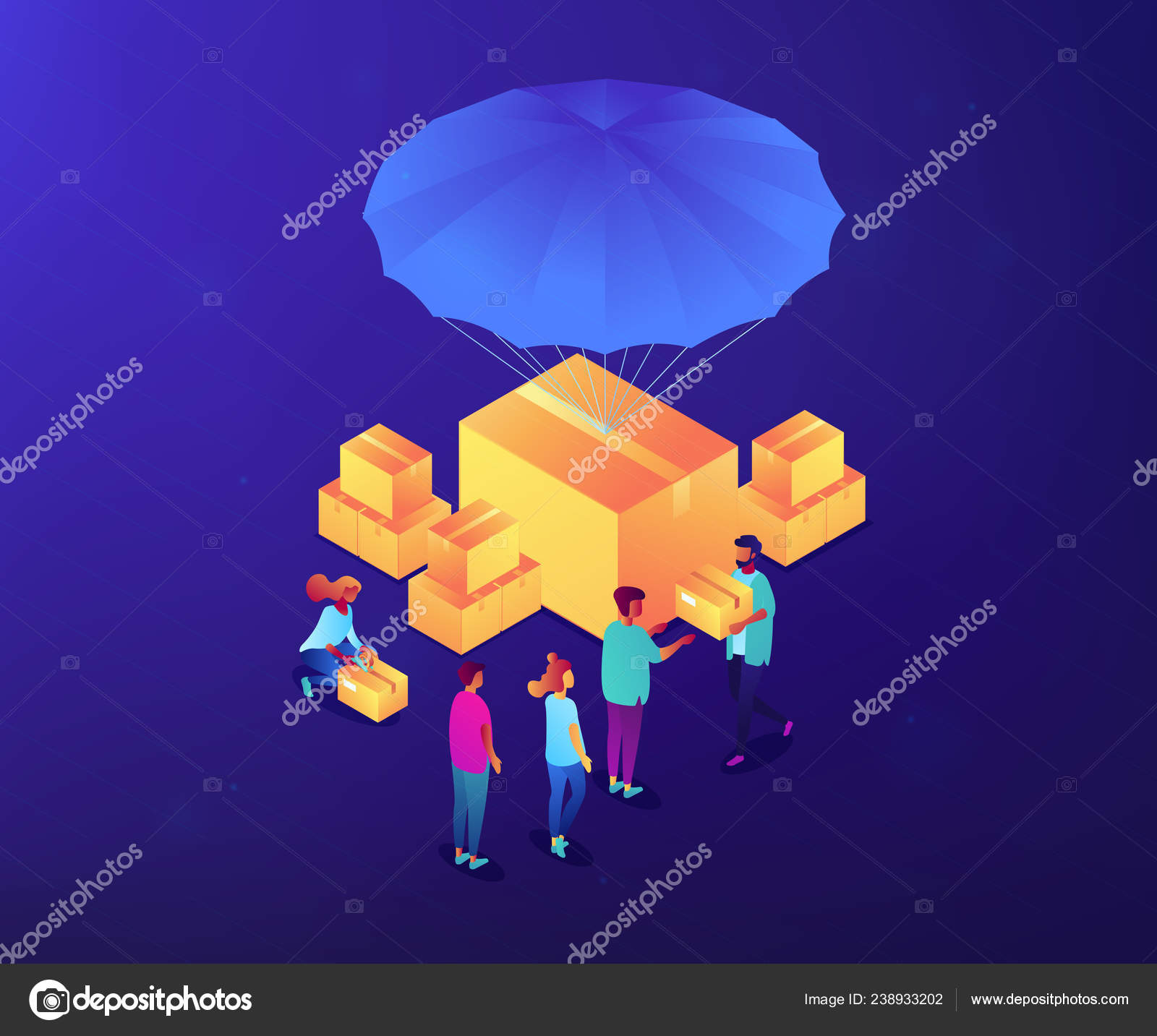Humanitarian aid concept vector isometric illustration. Stock Vector by ...