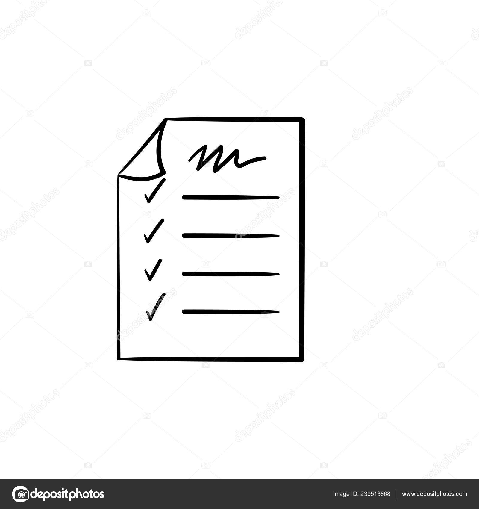 Checklist hand drawn outline doodle icon. Stock Vector by ...