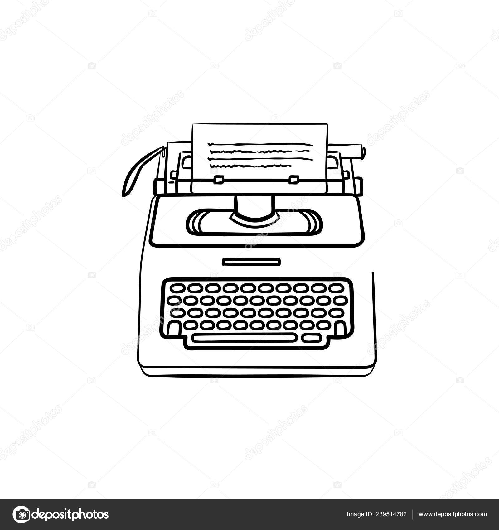 Typewriter hand drawn outline doodle icon. Stock Vector Image by ...