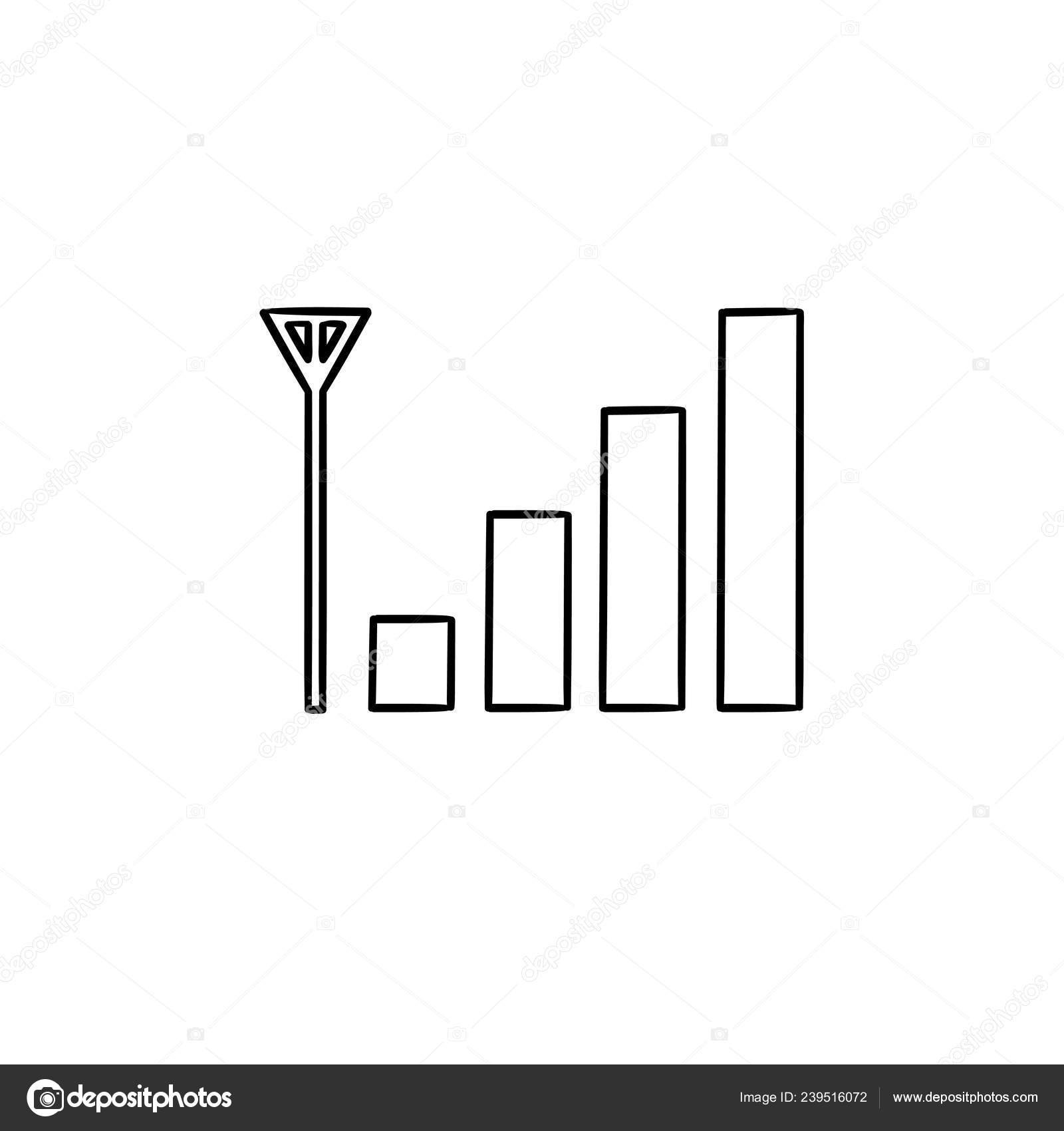 Mobile phone signal bars hand drawn outline doodle icon. Stock Vector ...
