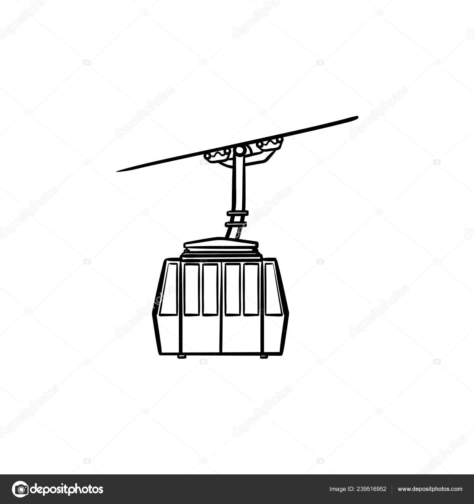 Funicular mão desenhada esboço doodle ícone . Vetor de ...