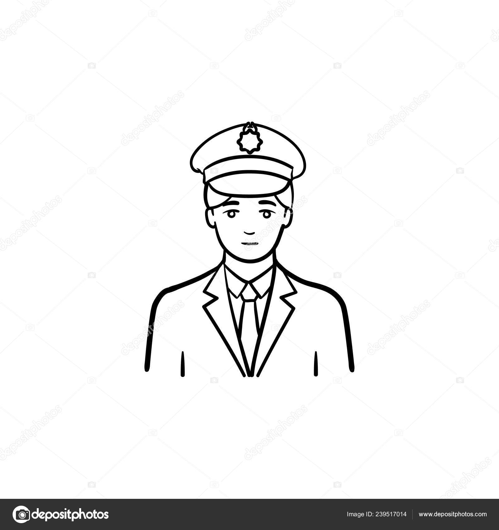Train conductor hand drawn outline doodle icon. Stock Vector by ...