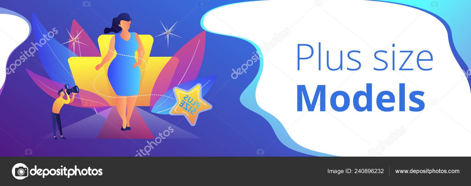 Plus size models concept banner header. Stock Vector Image by ...