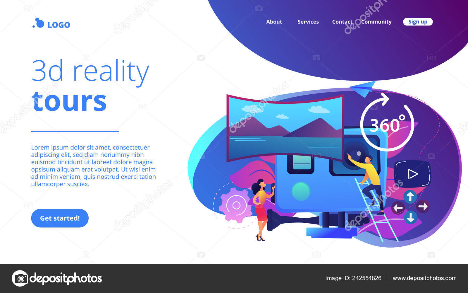 Virtual tour concept landing page. Stock Vector Image by ...