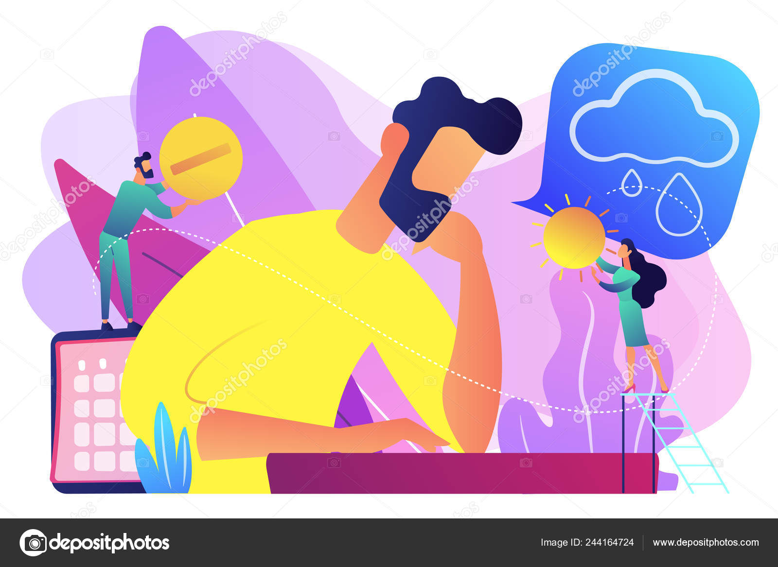 Seasonal affective disorder concept vector illustration. Stock Vector ...