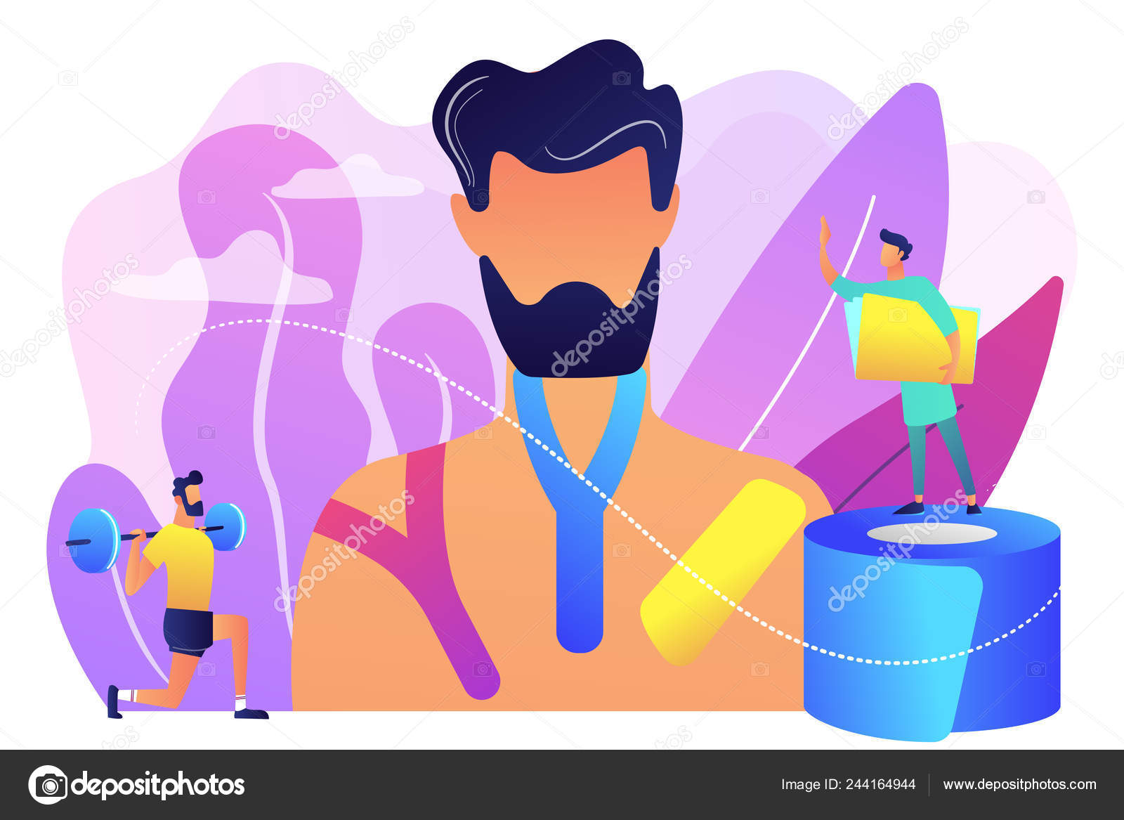 Kinesiology taping concept vector illustration. Stock Vector Image by ...