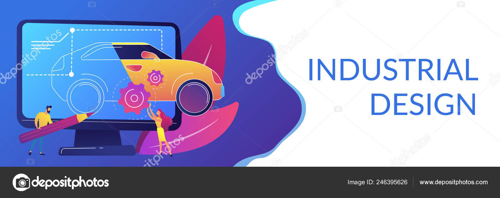 Industrial design concept banner header. Stock Vector Image by ...