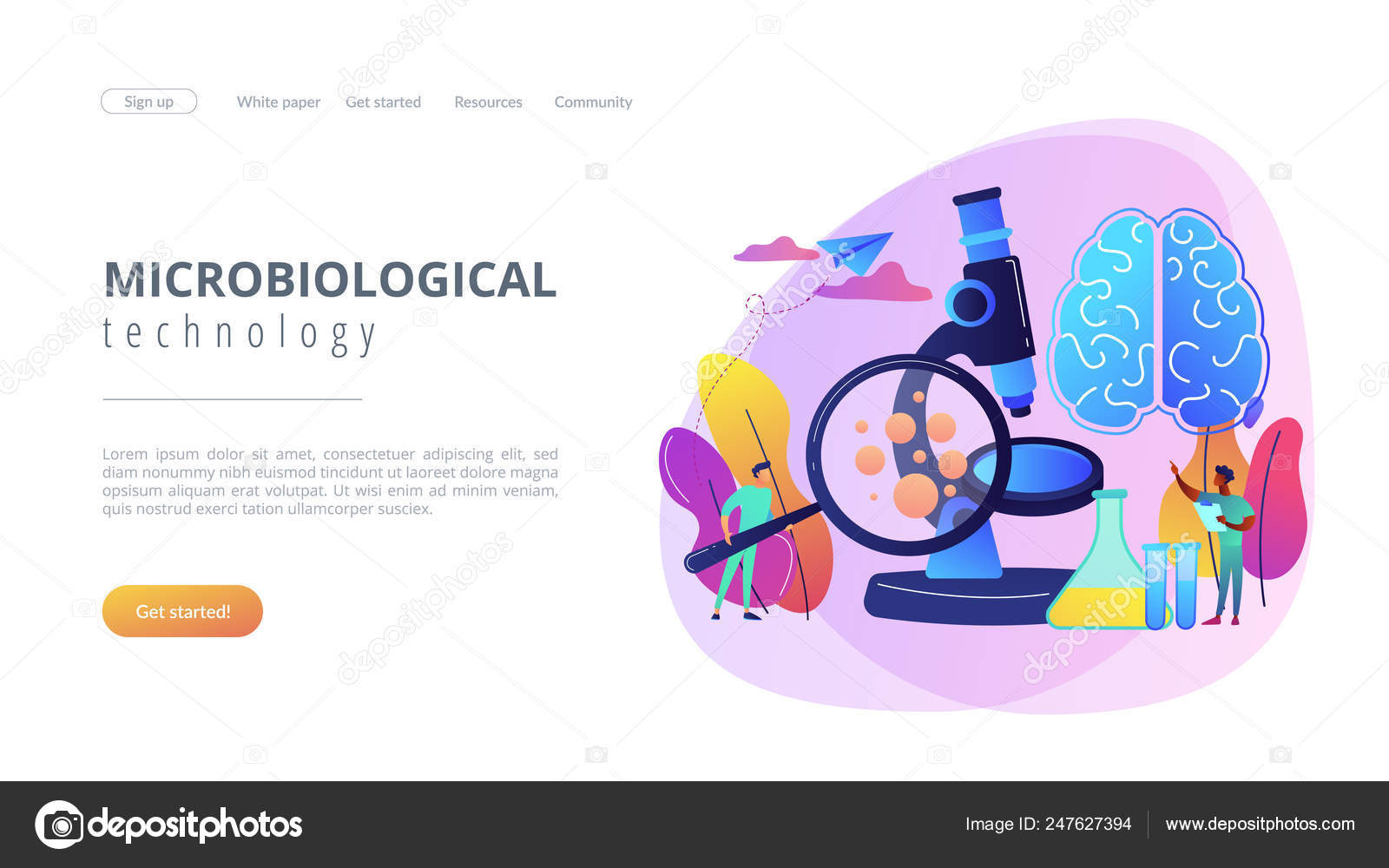 Microbiological technology concept landing page. Stock Vector Image by ...