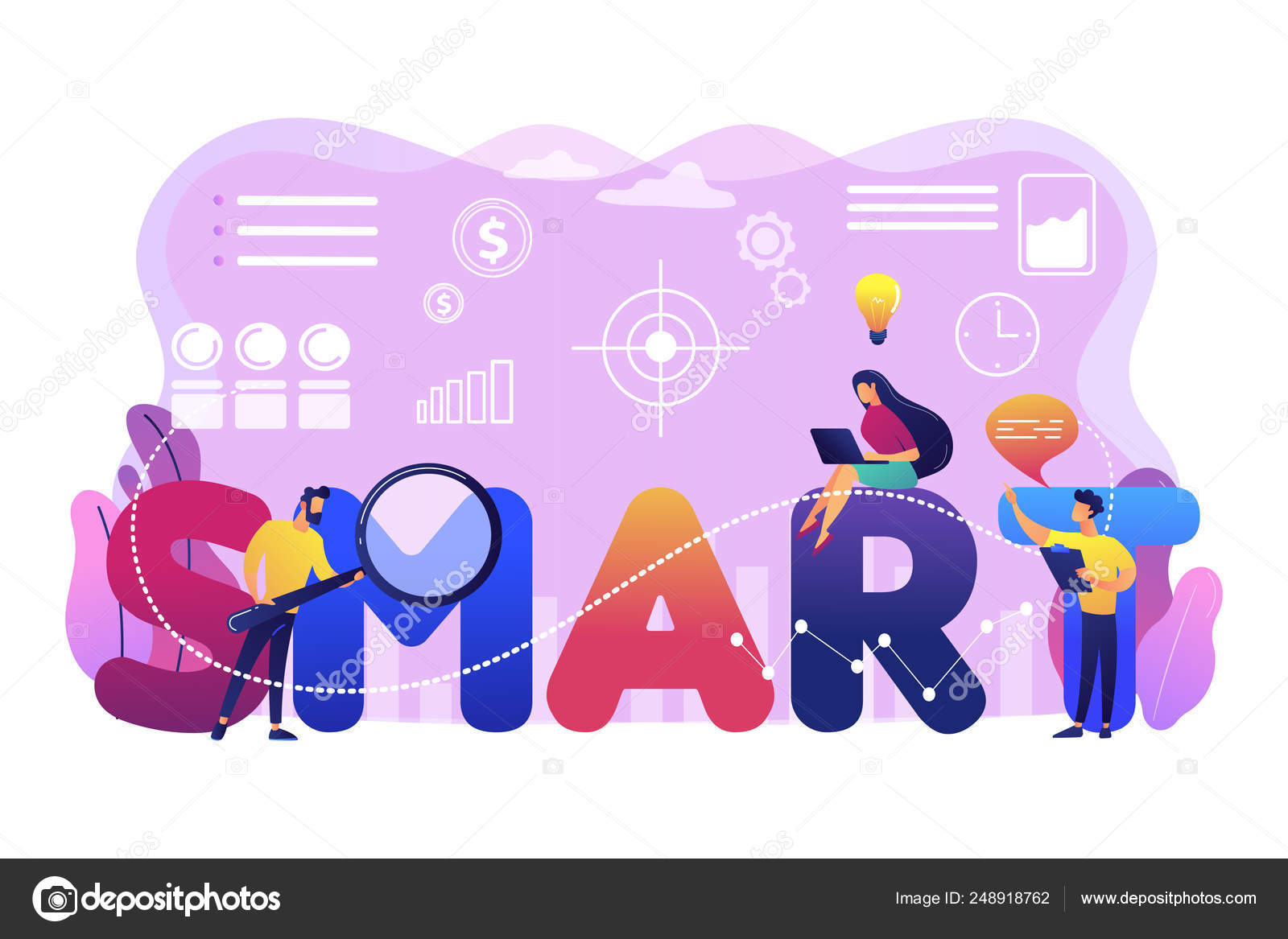 SMART Objectives concept vector illustration. Stock Vector Image by ...